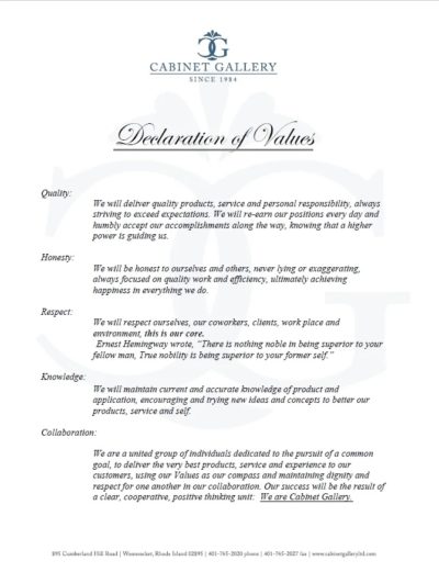 Declaration of Values - Cabinet Gallery – Custom Cabinetry, Design ...